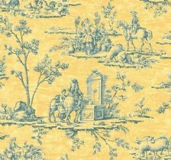 [45+] Blue and Yellow Toile Wallpaper on WallpaperSafari