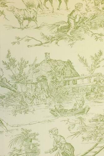 [43+] Green Toile Wallpaper on WallpaperSafari