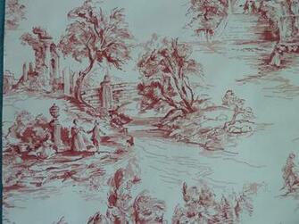 [49+] French Toile Wallpaper Red on WallpaperSafari