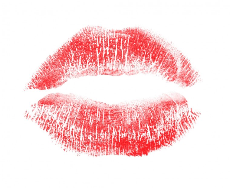 🔥 Free Download Red Lips Imprint Isolated On Pure White Background ...