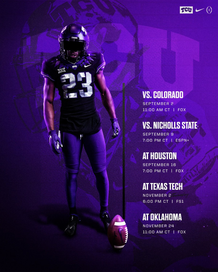 🔥 Free Download Tcu Football On X Game Times Are Here Gofrogs ...