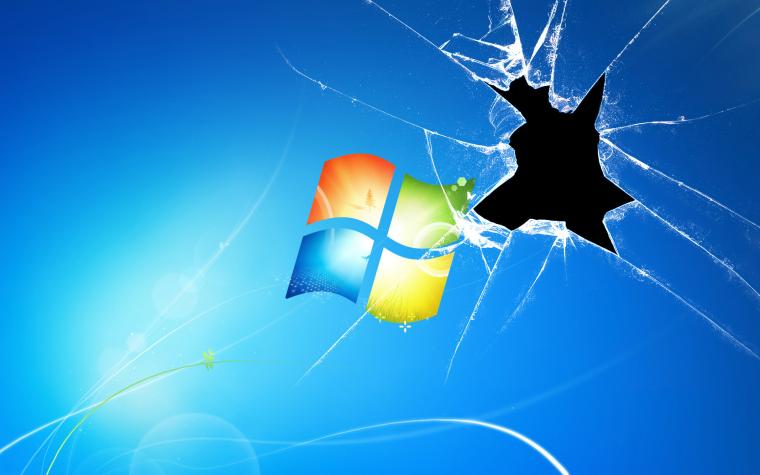🔥 Free Download Broken Screen Over A Windows Logo Wallpaper by ...