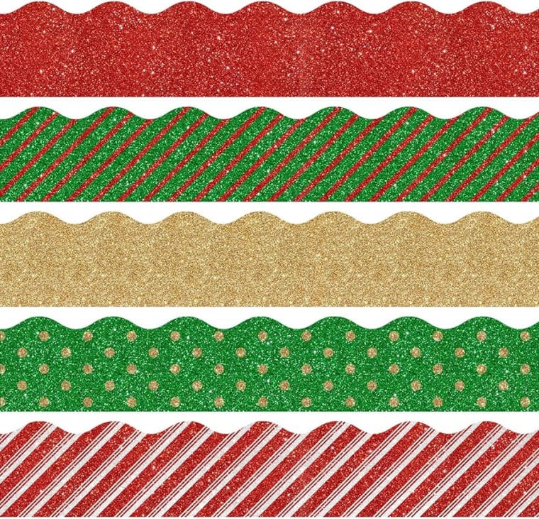 🔥 Free Download Amazon Whaline 69ft Christmas Glitter Bulletin Board ...