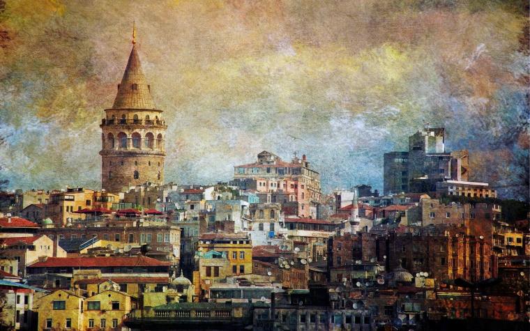 🔥 Free Download Painting Of Galata Tower Istanbul Turkey Kulesi by ...