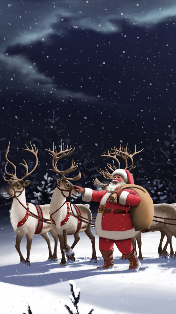 🔥 Free Download Santa Claus Reindeer Sleigh 4k Wallpaper Iphone Hd ...