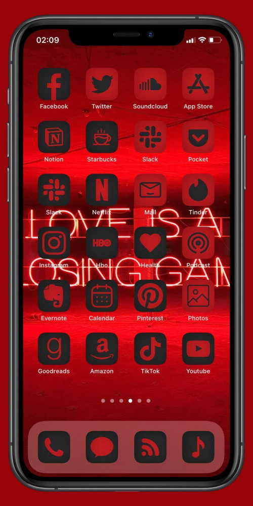 🔥 Free Download Red And Black App Icons Iphone Theme Pack Aesthetic by ...