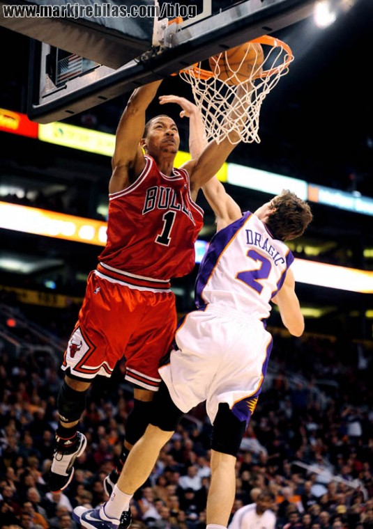 🔥 Free Download Derrick Rose Dunking Over Goran Dragic Nba Picture ...