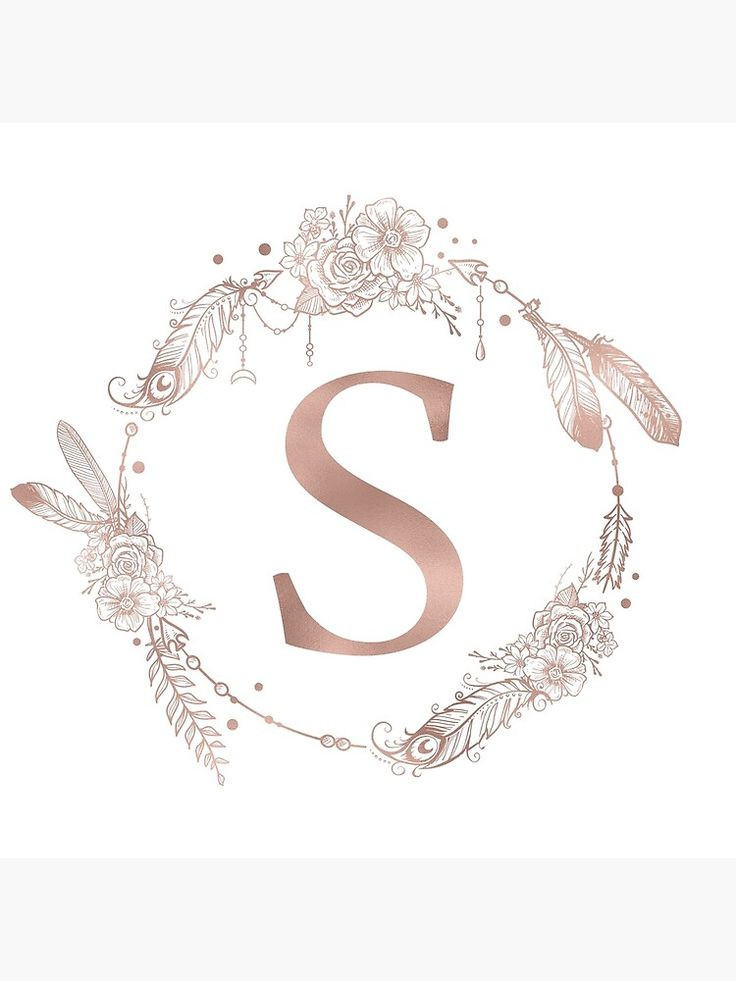 🔥 Free Download Letter S Rose Gold Pink Initial Monogram Print By by ...