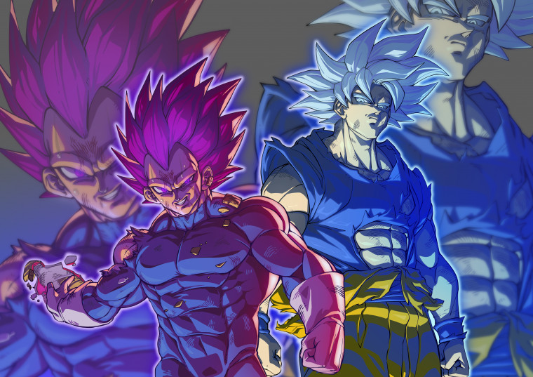 🔥 Free Download Vegeta Ultra Ego And Goku Instinct Dbredraw By by @aprilgarcia | WallpaperSafari