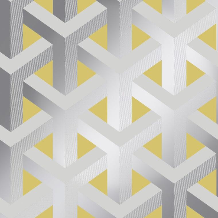 🔥 Free Download Structure Geometric Wallpaper In Grey Yellow I Love by ...