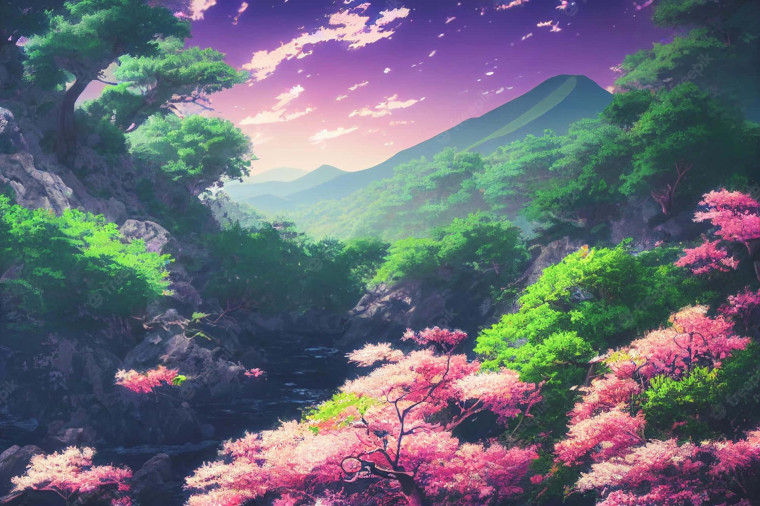 🔥 [40+] Cherry Blossoms Anime Scenery Wallpapers | WallpaperSafari