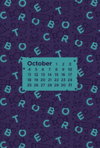 🔥 Free Download October Desktop Calendar Wallpaper Paper Leaf by ...