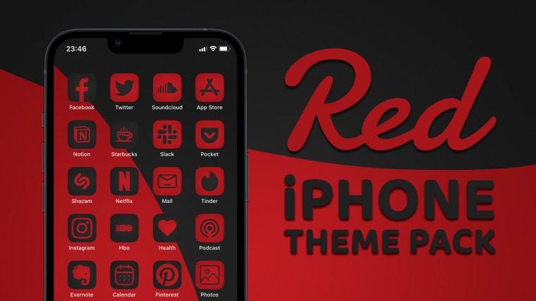 🔥 Free Download Pinicon Design On X Red And Black App Icons Ios Home ...