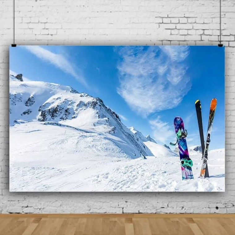 🔥 Free Download Amazon Vinyl Winter Skiing Snow Mountain Photography by ...