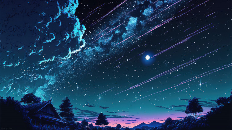 🔥 [20+] Anime Night Sky Wallpapers | WallpaperSafari