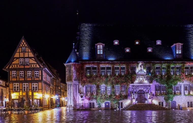 🔥 Free Download Wallpaper Night Lights Home Germany Area Quedlinburg by ...