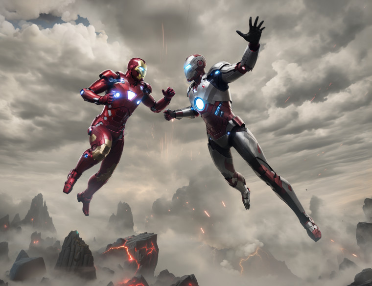 🔥 Free Download Iron Man Fighting A Dark Version Of Himself R ...
