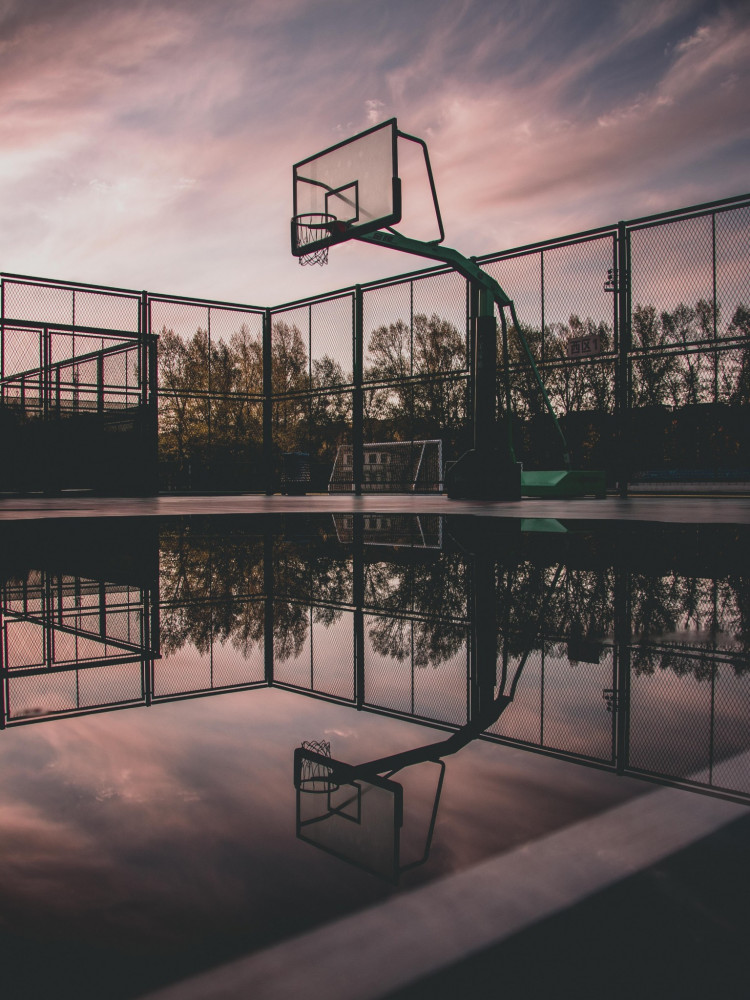 🔥 Free Download Basketball Court Reflection Water Puddle Clouds ...