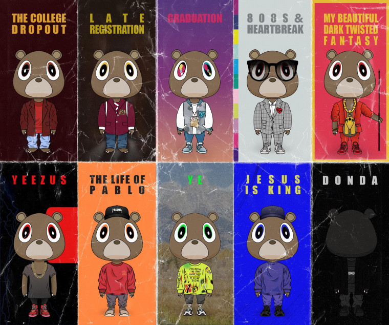 🔥 Free Download Kanye West Bear Floating Above Mountains Japanese by ...