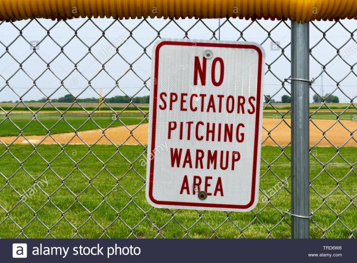 Free download No spectator pitching warmup area sign on fence with ...
