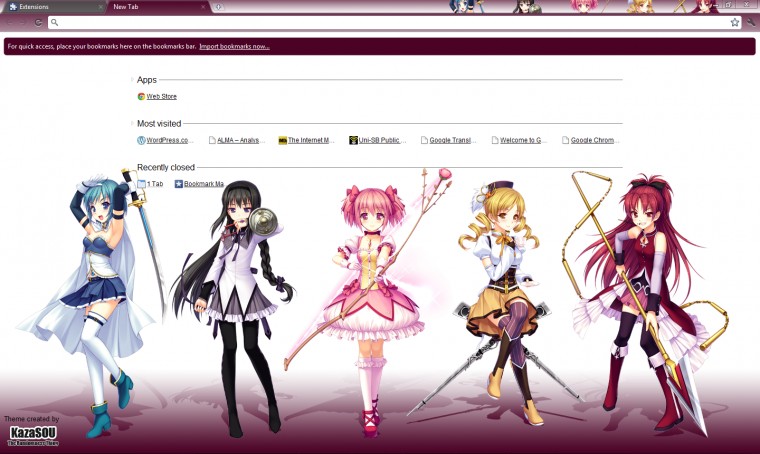 Free download Google Chrome Theme Mahou Shoujo Madoka Magica Randomness ...