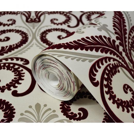 🔥 [40+] Red Flocked Damask Wallpapers | WallpaperSafari