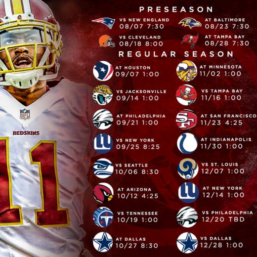 [50+] Washington Redskins 2015 Schedule Wallpaper on WallpaperSafari
