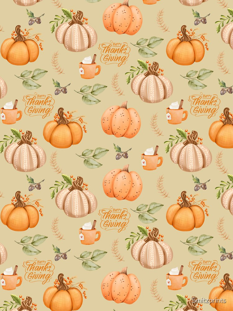 🔥 Free Download Thanksgiving Aesthetic Fall Pumpkin Pattern Beige ...