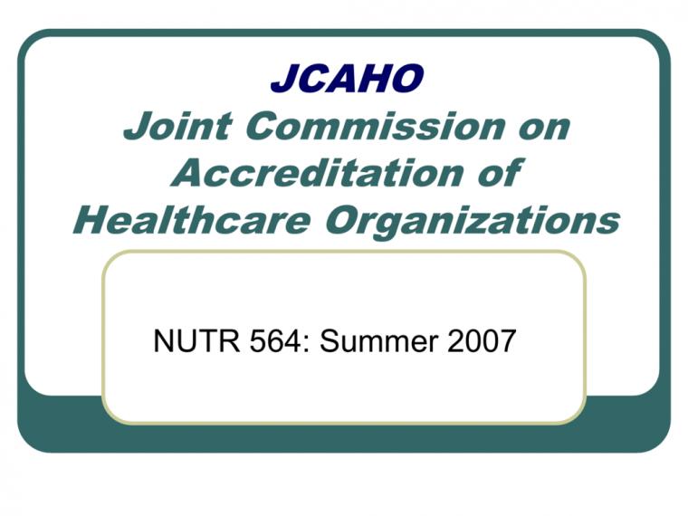 🔥 Free Download Is Jcaho Accreditation Associated With Better Patient ...
