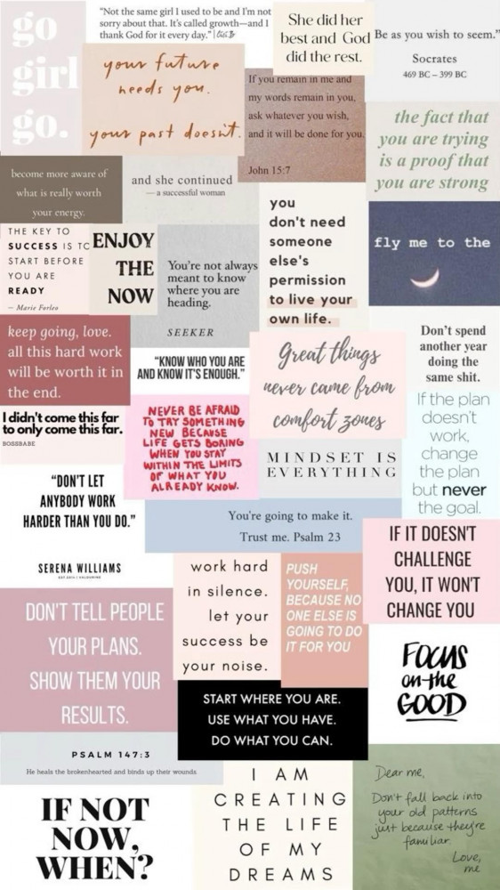 🔥 Free Download Collage Quote Wallpaper In Motivational Quotes Positive ...