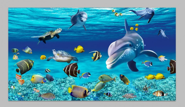 🔥 Free Download Wallpaper 3d Underwater World Theme Ocean Style Fish by ...