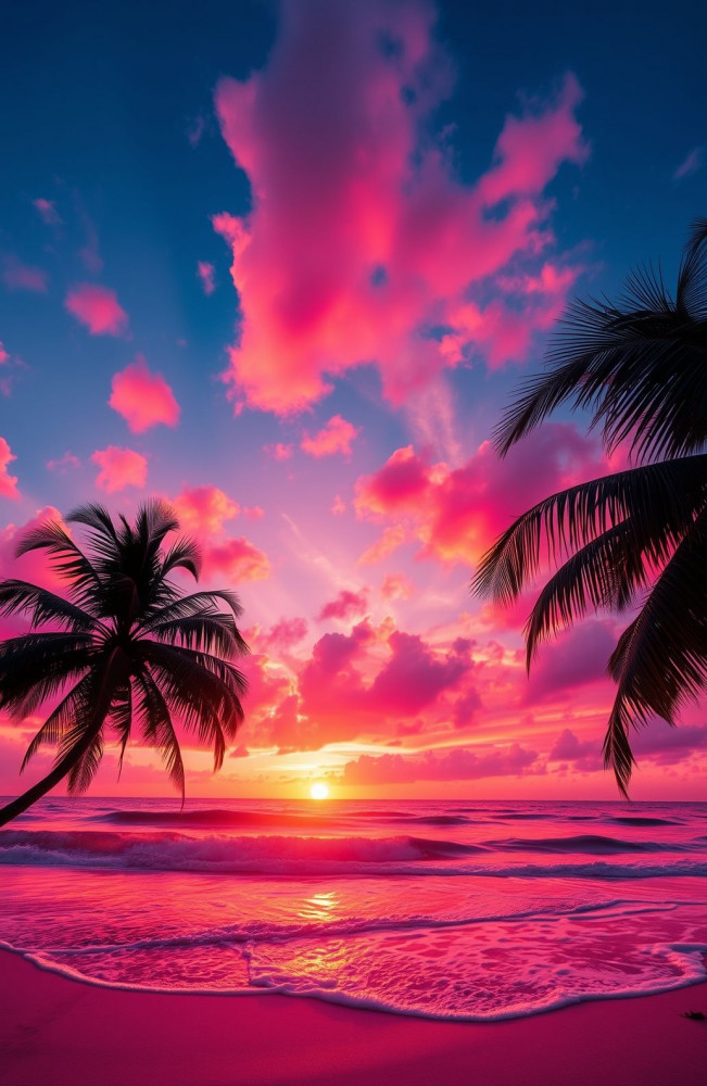 🔥 [50+] Pink Beach Sunset Wallpapers | WallpaperSafari