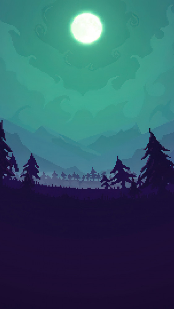 🔥 Free Download Forest Night Full Moon Pixel Art Scenery 4k Wallpaper ...