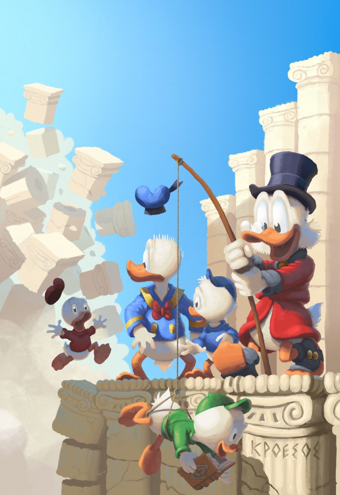 🔥 Free Download Donald The Duck Flying Over Money With A Top Hat On ...