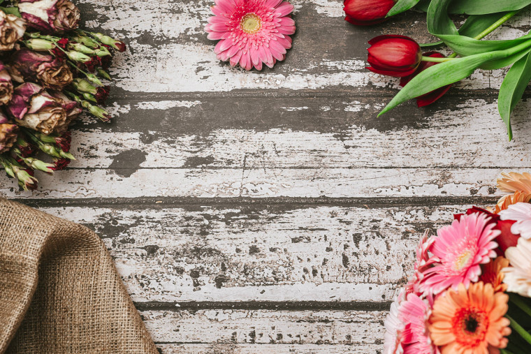 🔥 Free Download Flowers On Rustic Wood Spring Laptop Wallpaper by ...