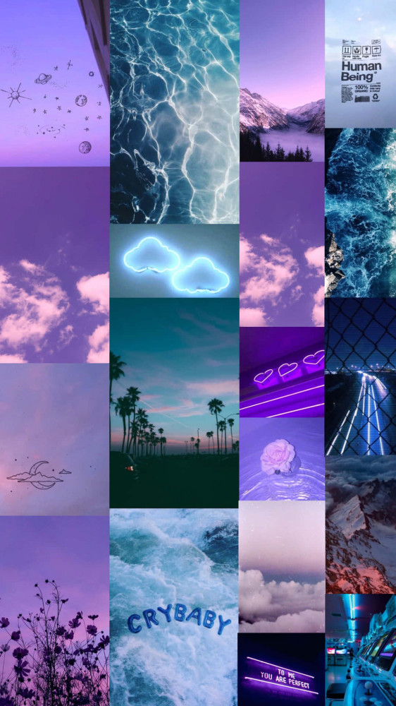 🔥 [70+] Purple Aesthetic Collage Wallpapers | WallpaperSafari