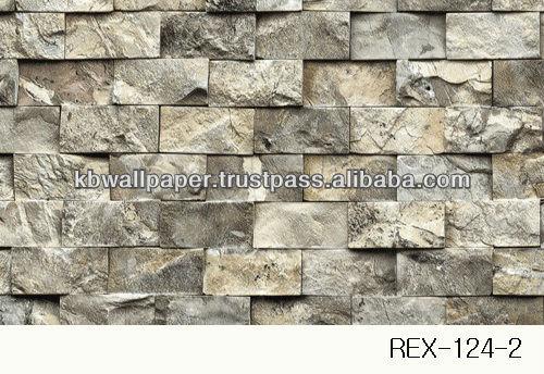 🔥 Free Download Stone Brick Rock 3d Design Pvc Vinyl Wall Paper ...