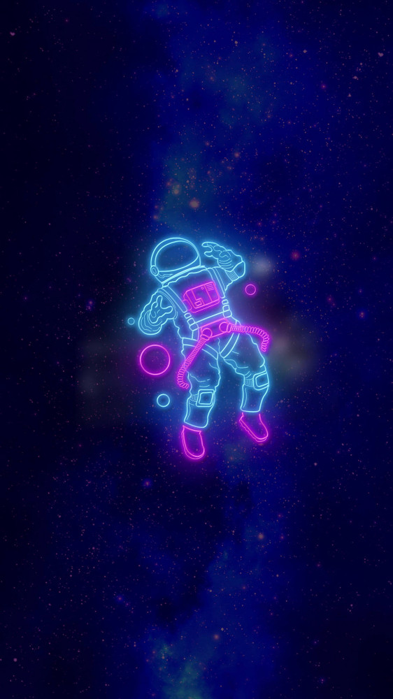 🔥 Free Download Astronaut In Space Neon Aesthetic Iphone Wallpaper by ...