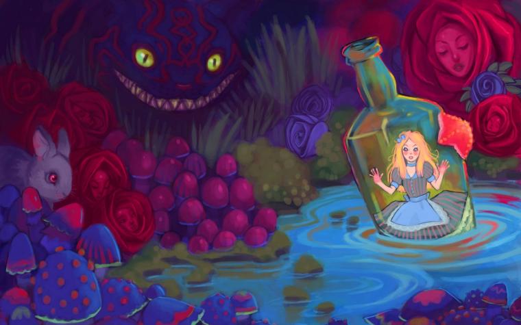 🔥 Free Download Trippy Weed Acid Lsd Alice In Wonderland Trip Marijuana ...