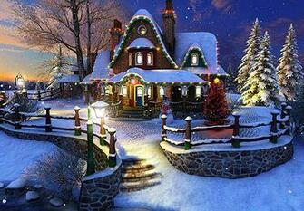 Free download christmas cottage screensaver screensavers download snowy ...